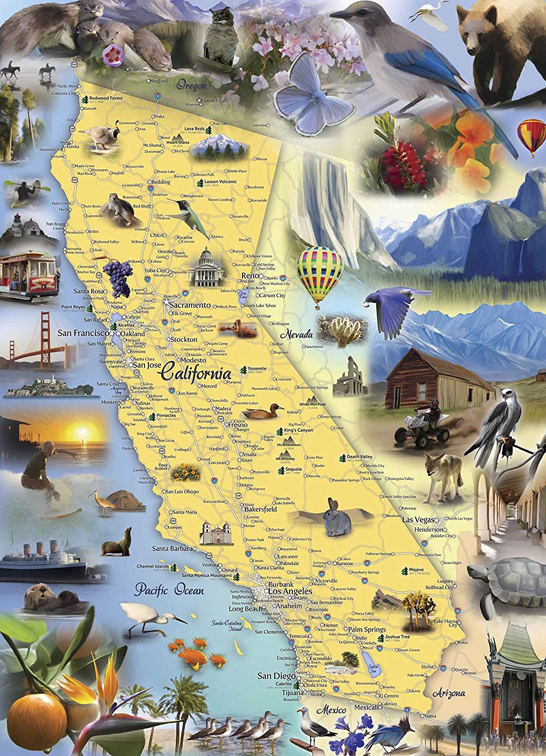 California Map - Puzzle by Hennessy Puzzles | 1000-Piece Jigsaw Puzzle ...