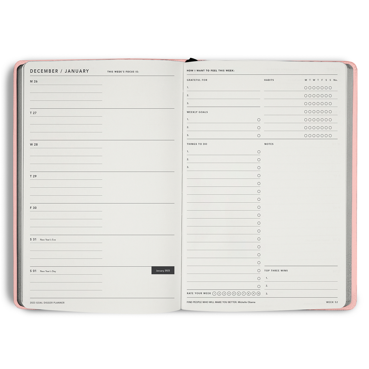 MiGoals - 2023 Bold Goal Digger Diary - Weekly Action - B5 - Soft Cover ...