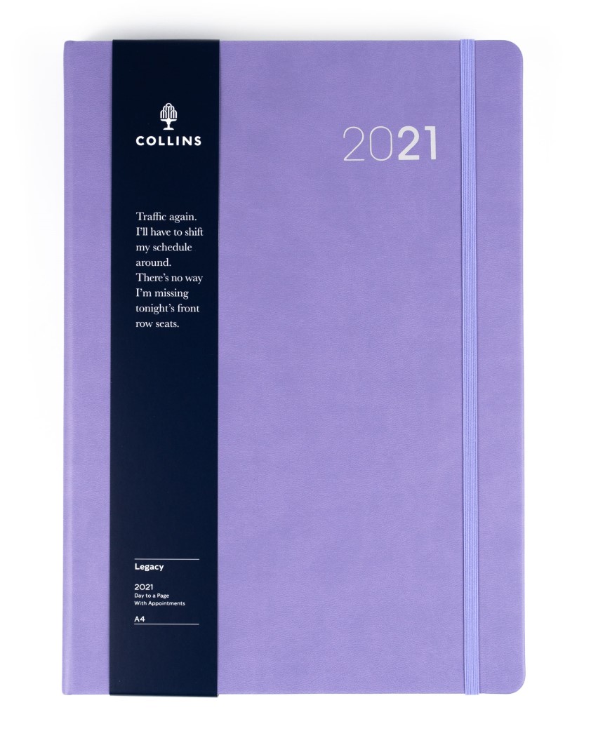 Collins Legacy - 2021 Calendar Year Diary - A4 Day to Page - Lilac ...