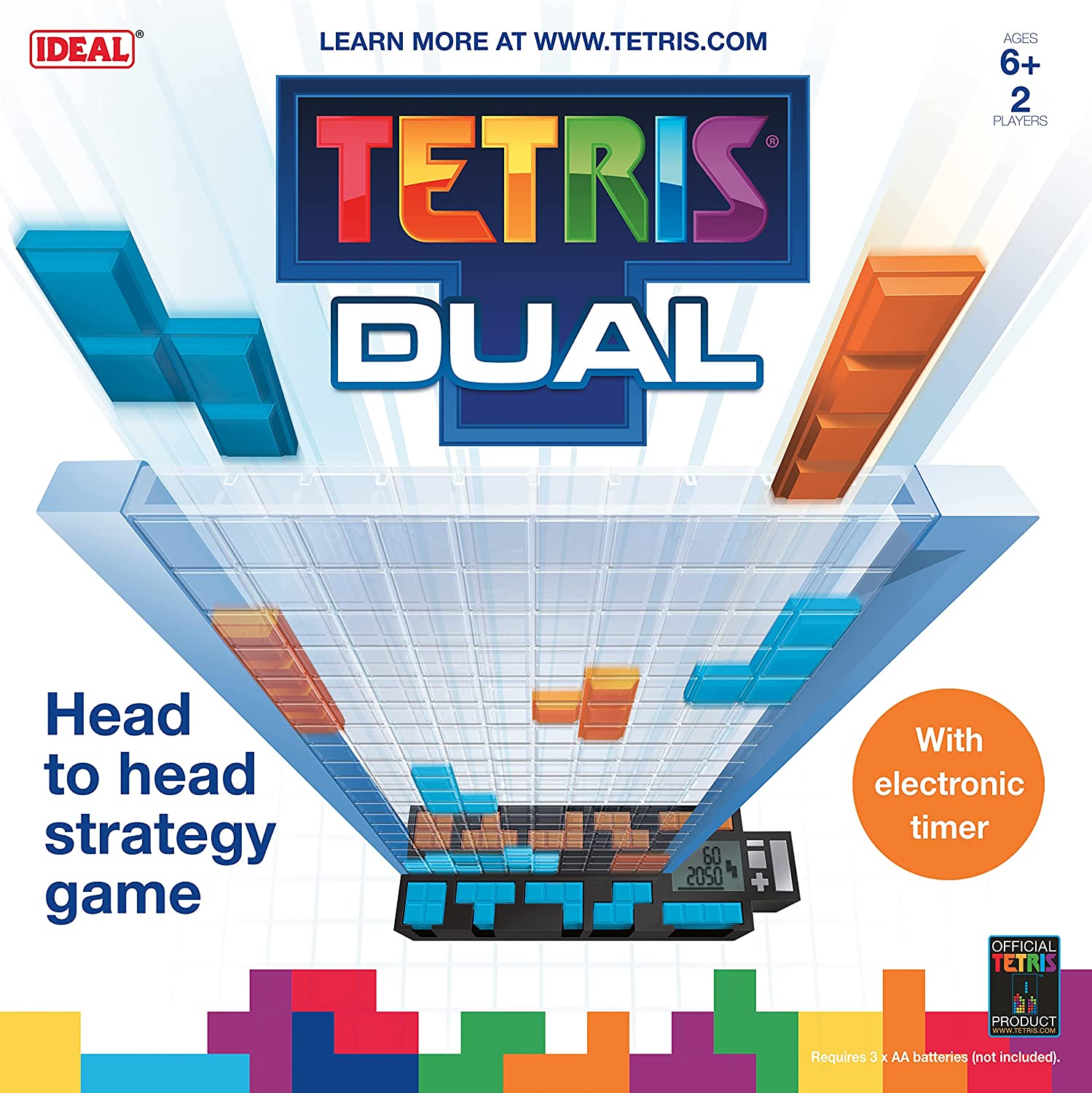 Tetris Dual Strategy Board Game (with Electronic Timer) by Crown ...