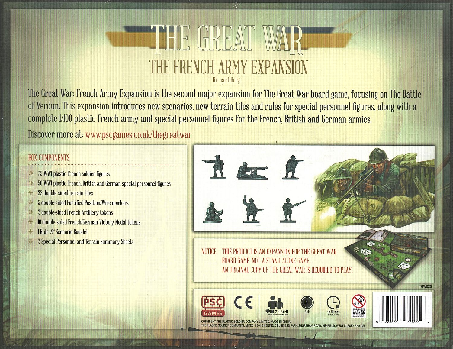 The Great War: The French Army - Board Game Expansion by PSC Games ...