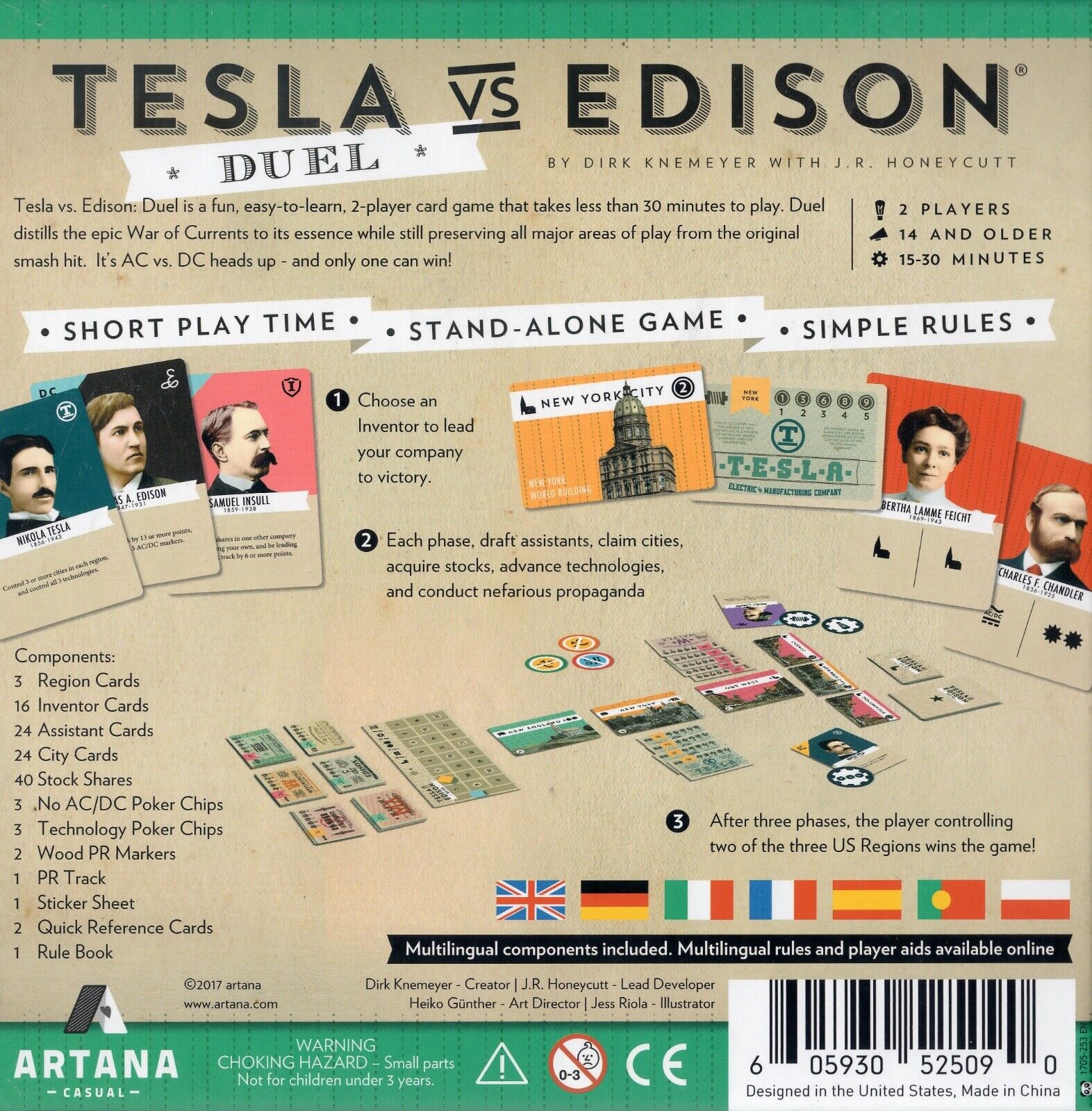 Tesla vs Edison: Duel - Two-Player Card Game, Brilliant Investors ...