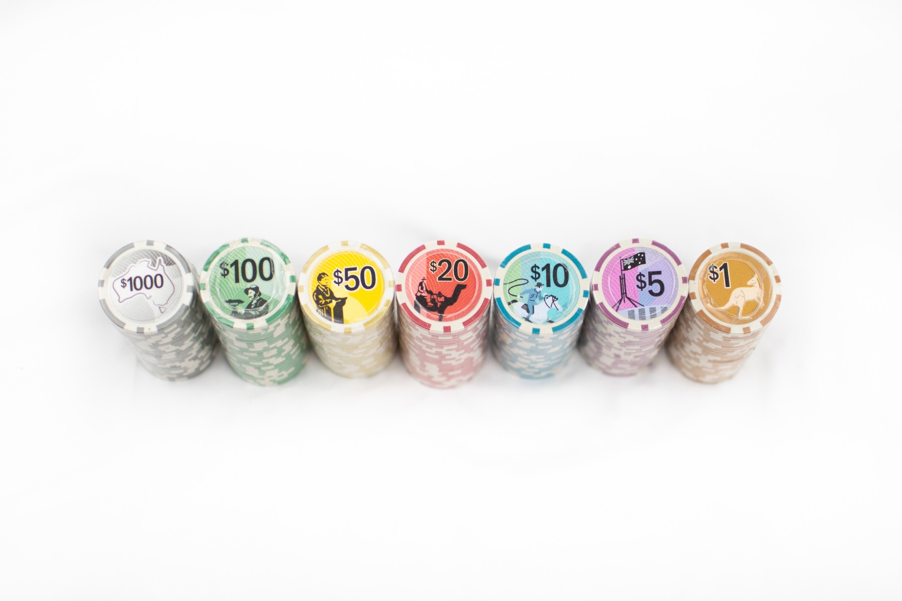 LPG Classics Australiana Clay Poker Set - 300 Chips by Let's Play Games ...