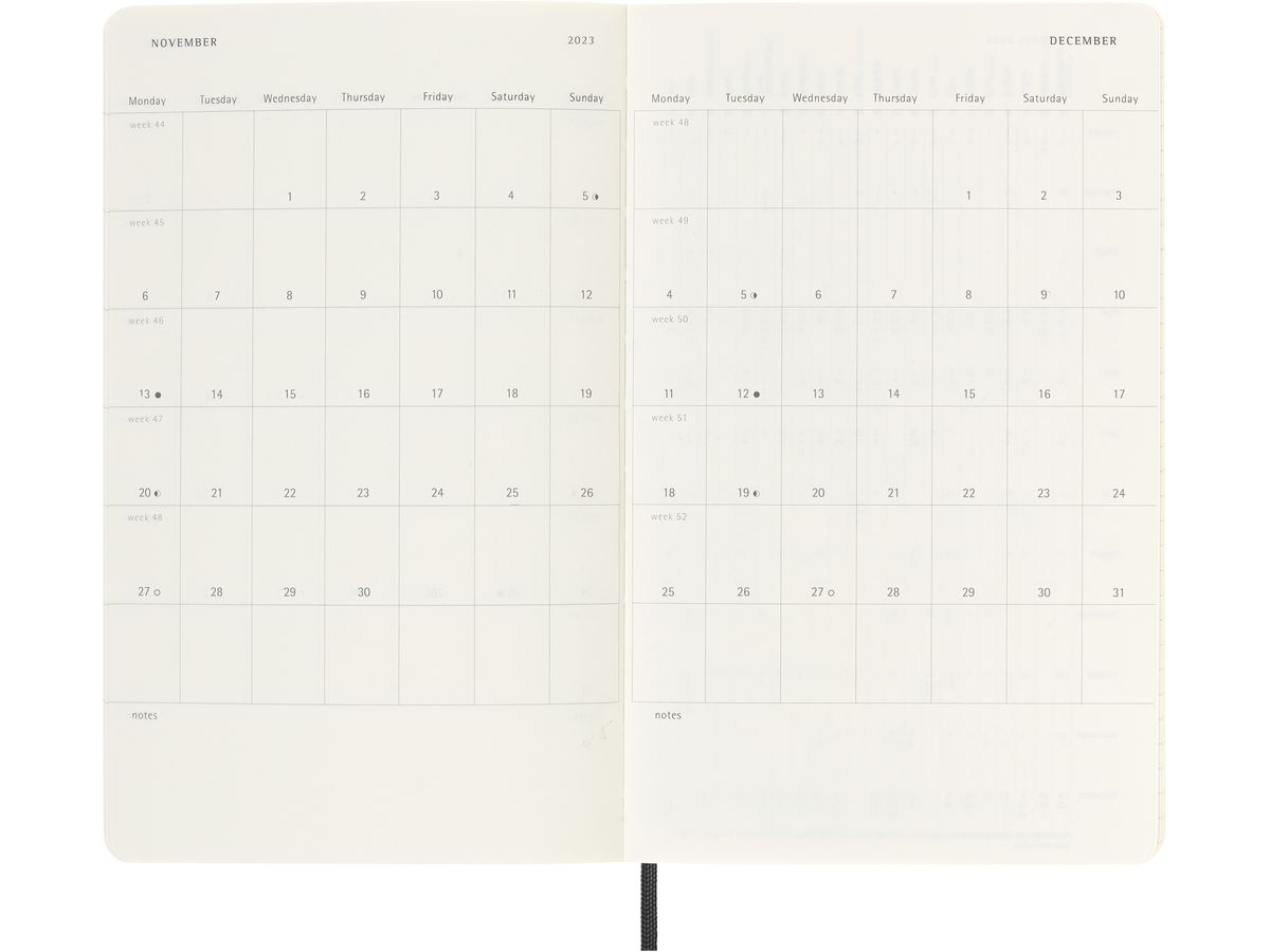 Moleskine: 2022-2023 Weekly Notebook Diary/ Planner, Large, Soft Cover ...