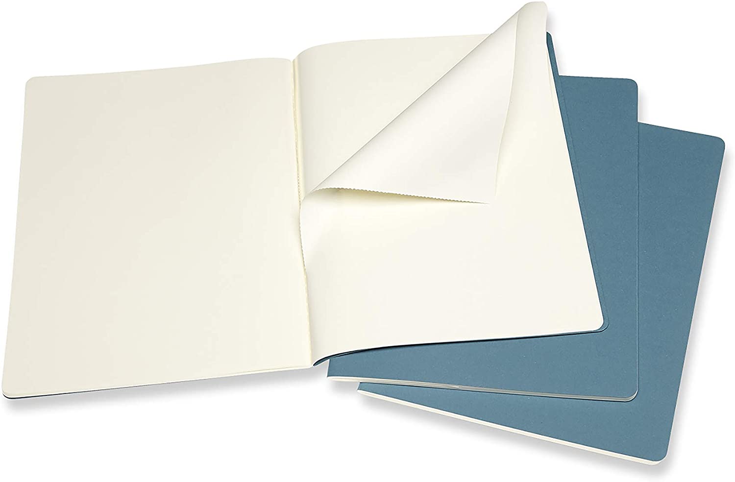 Set of 3 Moleskine Cahier Journals, Extra Large, Plain, Brisk Blue by ...