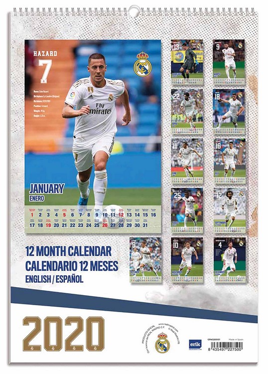 Real Madrid CF - Official A3 2020 Wall Calendar by Danilo Promotions ...
