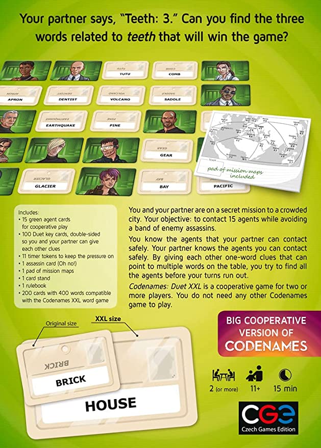 Codenames Duet XXL - Top-Secret Co-Op Game by Czech Games Edition | 8594156310530 | Booktopia
