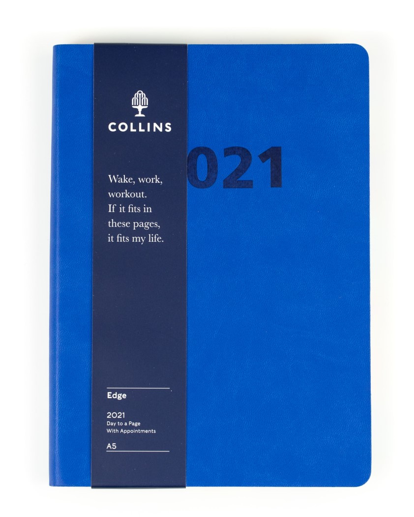 Collins Edge Rainbow - 2021 Calendar Year Diary - A5 Day to Page - Blue ...