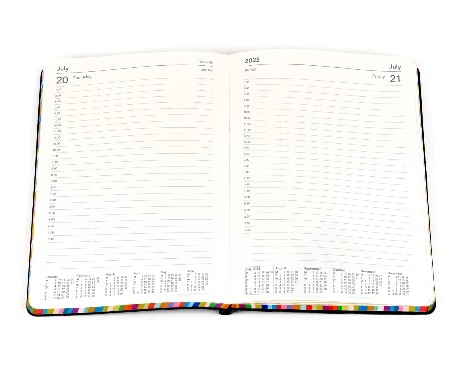 Collins Edge Rainbow - 2023 Diary - A5 - Day to Page - Charcoal, ED151 ...