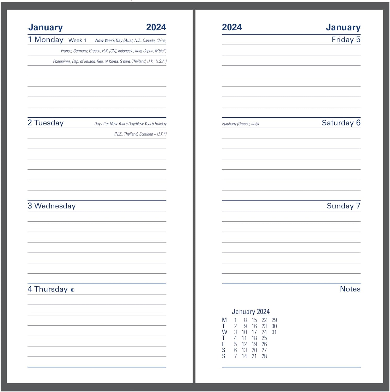 Collins Associate II: 2024 Diary - Week to View (Vertical), Size B6/7 ...