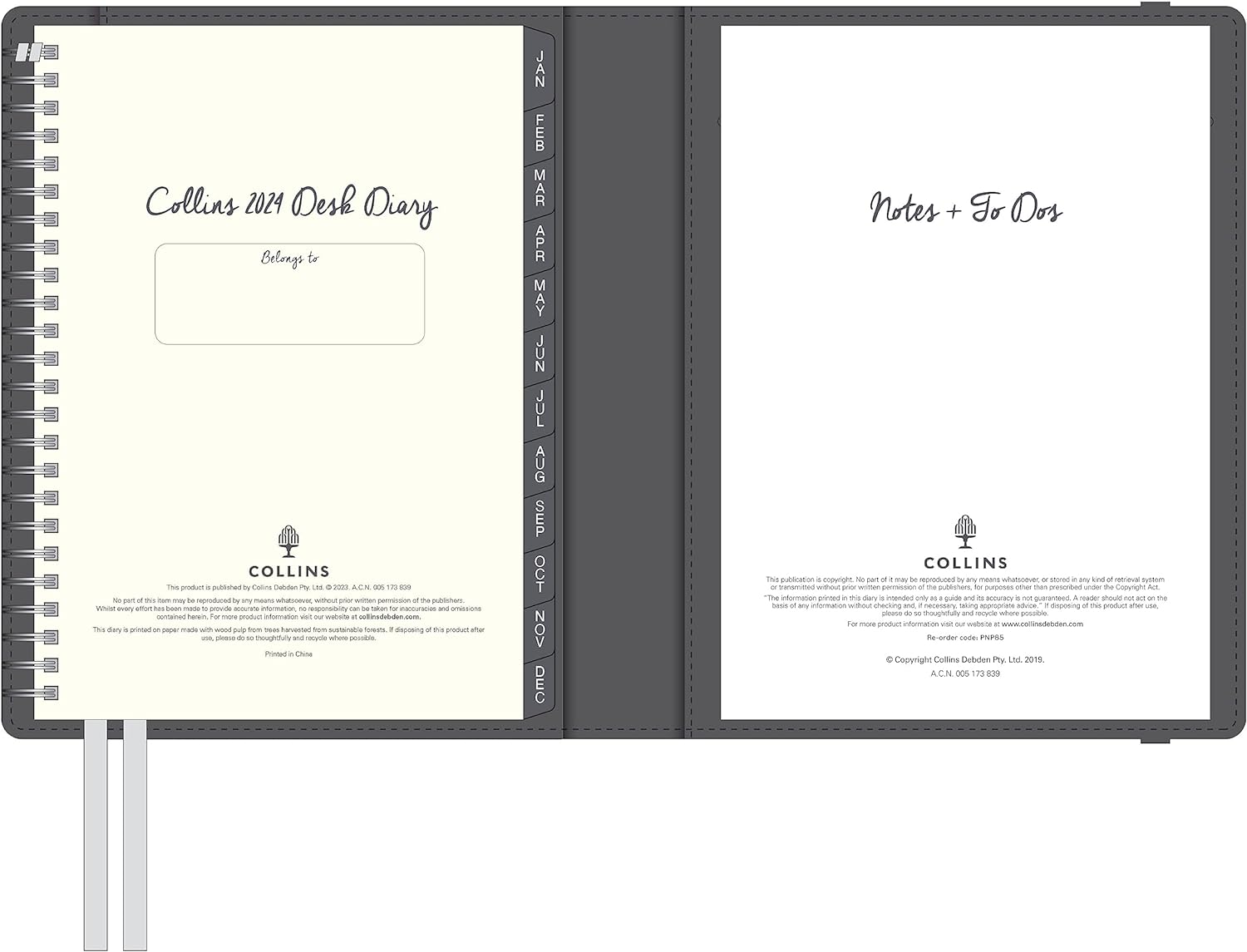 Collins Plan + Note Pro 2024 Diary - Week to View with Notepad, Size A5 ...