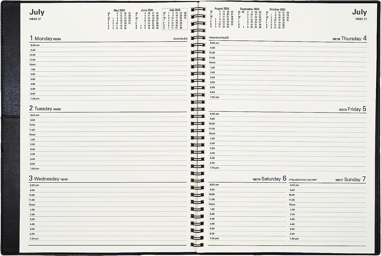 Collins Vanessa: 2024 Diary - Week to View, Size A4 - Black, 345.V99-24 ...
