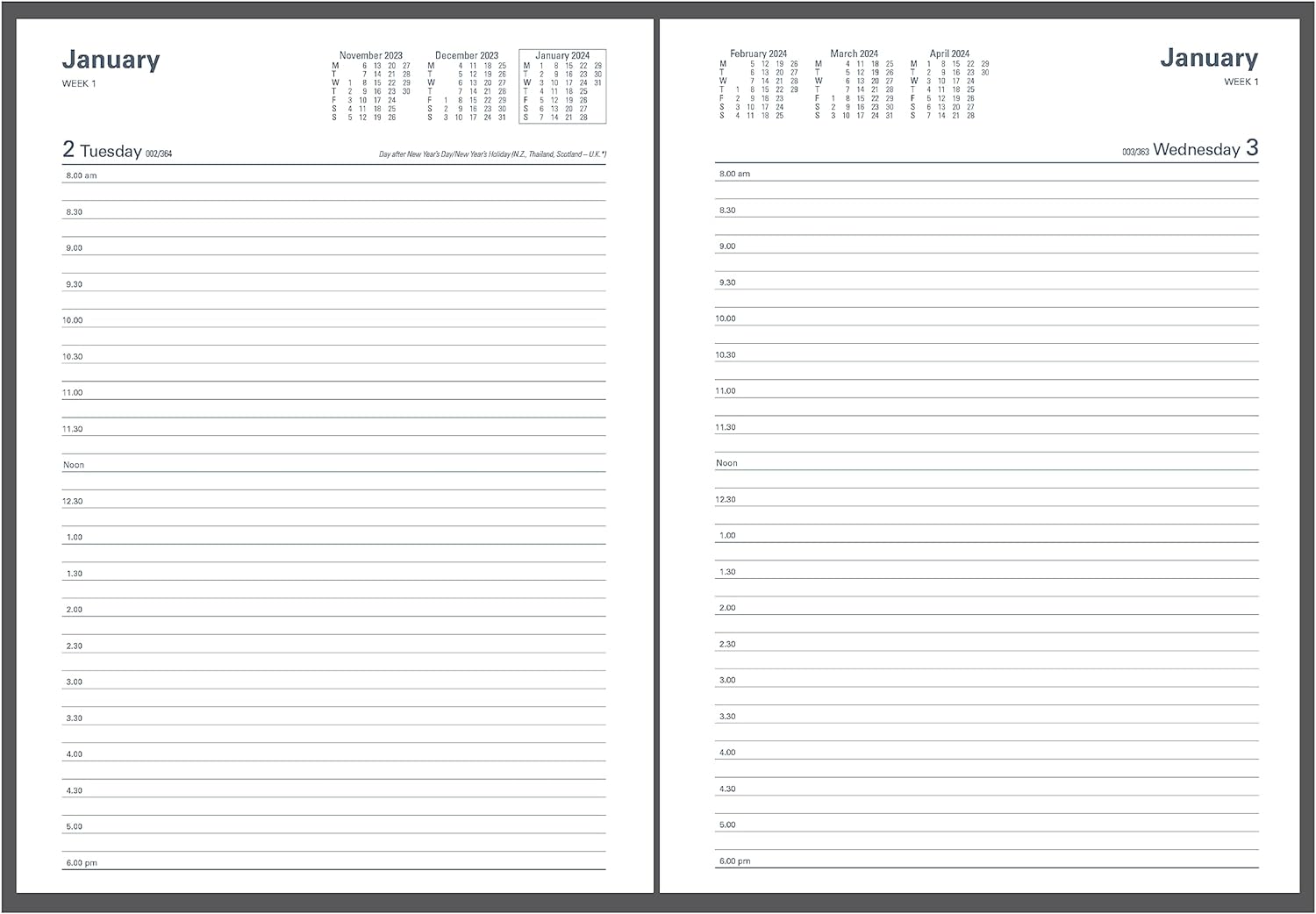 Collins Kingsgrove: 2024 Diary - Day to Page, Size A4 - Black, 141.P99 ...