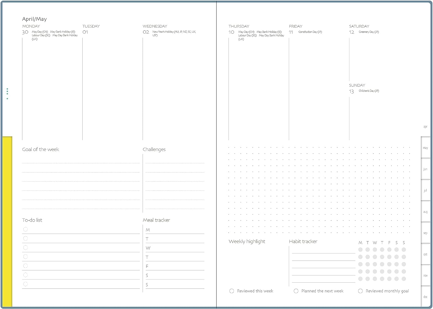 Collins Dream Planner: 2024 Diary - Week to View (Recycled), Size B5 ...