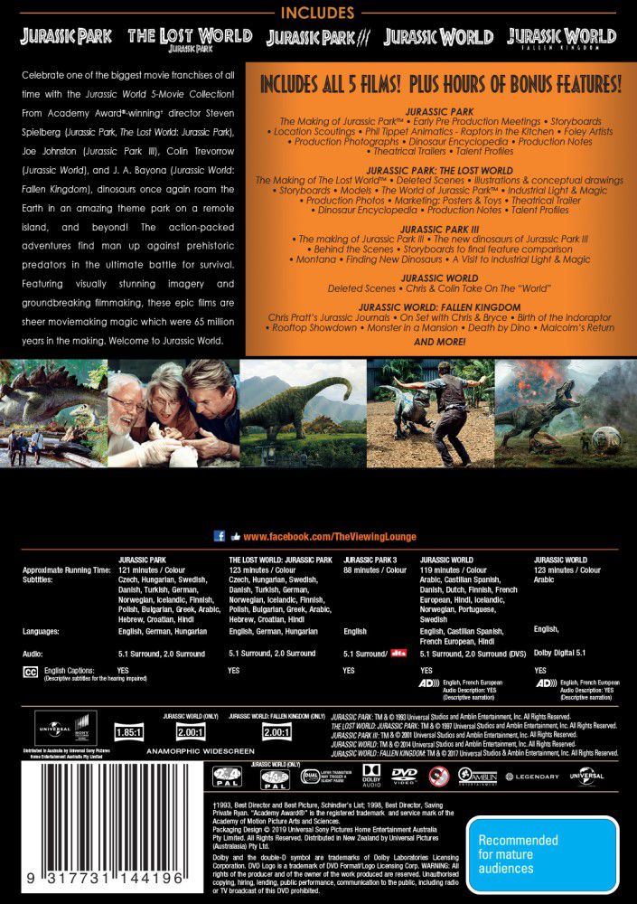 Jurassic World : 5 Movie Collection | 9317731144196 | Booktopia