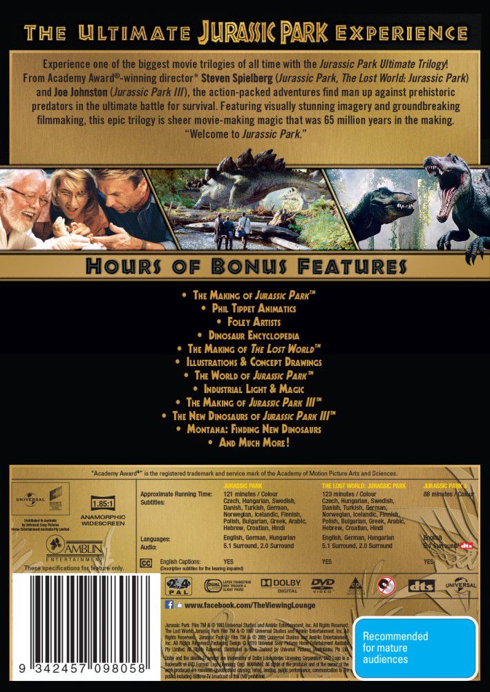Jurassic Park Ultimate Trilogy | 9342457098058 | Booktopia