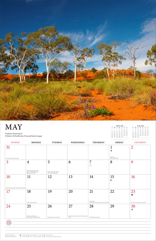 Queensland - 2020 Wall Calendar, 2020 Horizontal Wall Calendar by ...