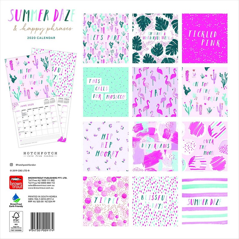 Summer Daze & Happy Phrases - 2020 Wall Calendar by Browntrout ...