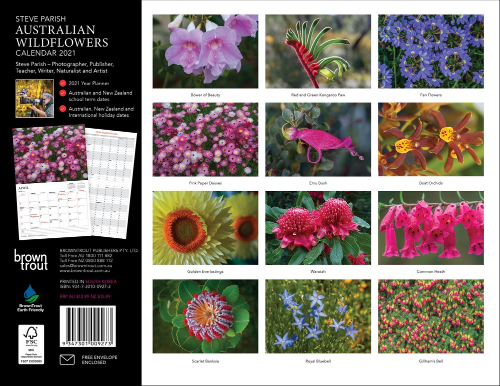 Australian Wildflowers - Steve Parish - 2021 Wall Calendar by ...