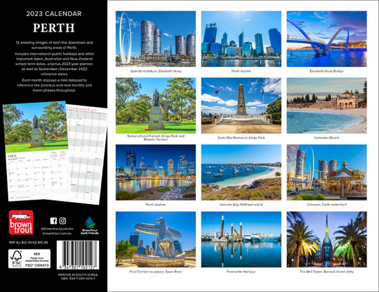 Perth - 2023 Wall Calendar, 2023 Wall Calendars by Browntrout Australia ...