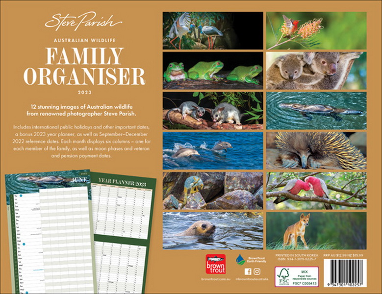 Steve Parish Australian Wildlife - 2023 Family Organiser, 2023 Wall ...