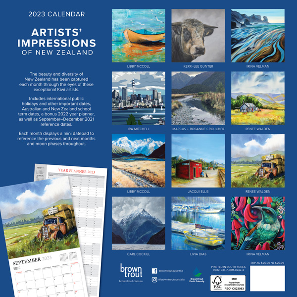 Artists' Impressions of New Zealand - 2023 Wall Calendar, 2023 Wall ...