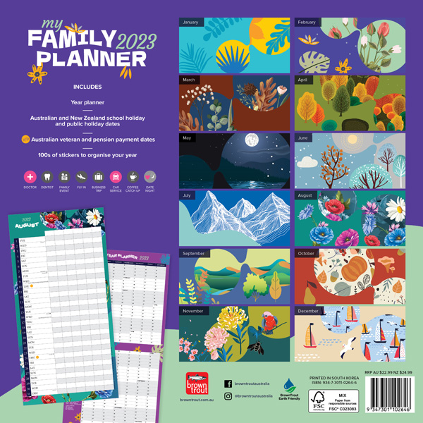 Family Planner - 2023 Wall Calendar, 2023 Wall Calendars by Browntrout ...