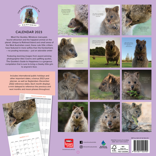 The Quokkas Guide to Happiness - 2023 Wall Calendar, 2023 Wall ...