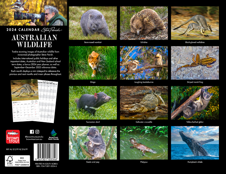 Australian Wildlife - Steve Parish - 2024 Wall Calendar (Horizontal) by ...