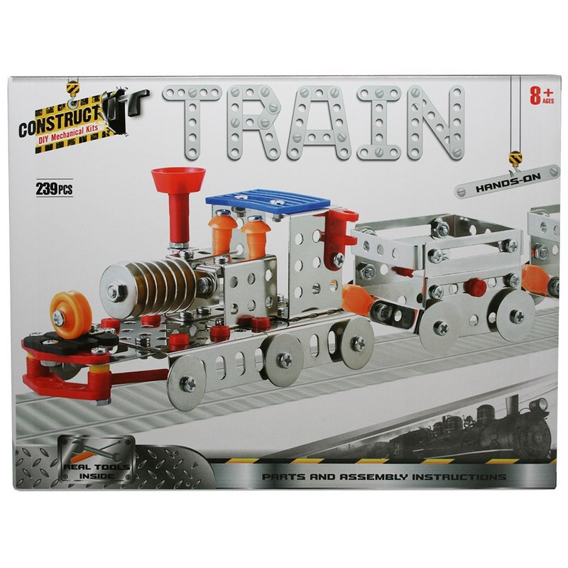 Construct It! - Train, 239-Piece Metal Building Set by BMS Brands ...