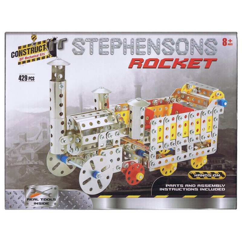 Construct It! - Stephensons Rocket, 429-Piece Metal Building Set by BMS Brands | 9350375006215 ...