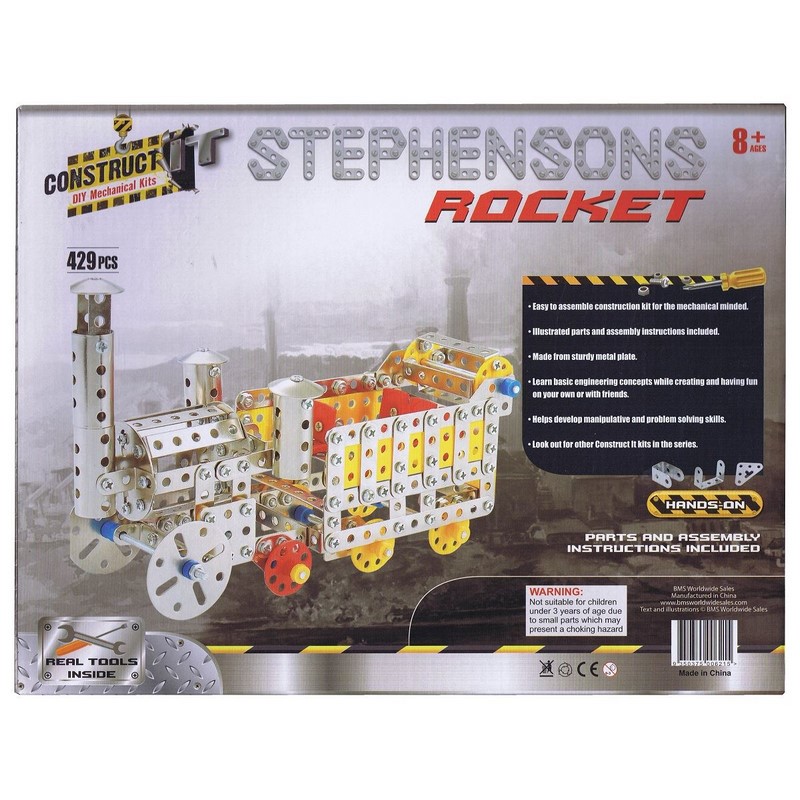 Construct It! - Stephensons Rocket, 429-Piece Metal Building Set by BMS Brands | 9350375006215 ...