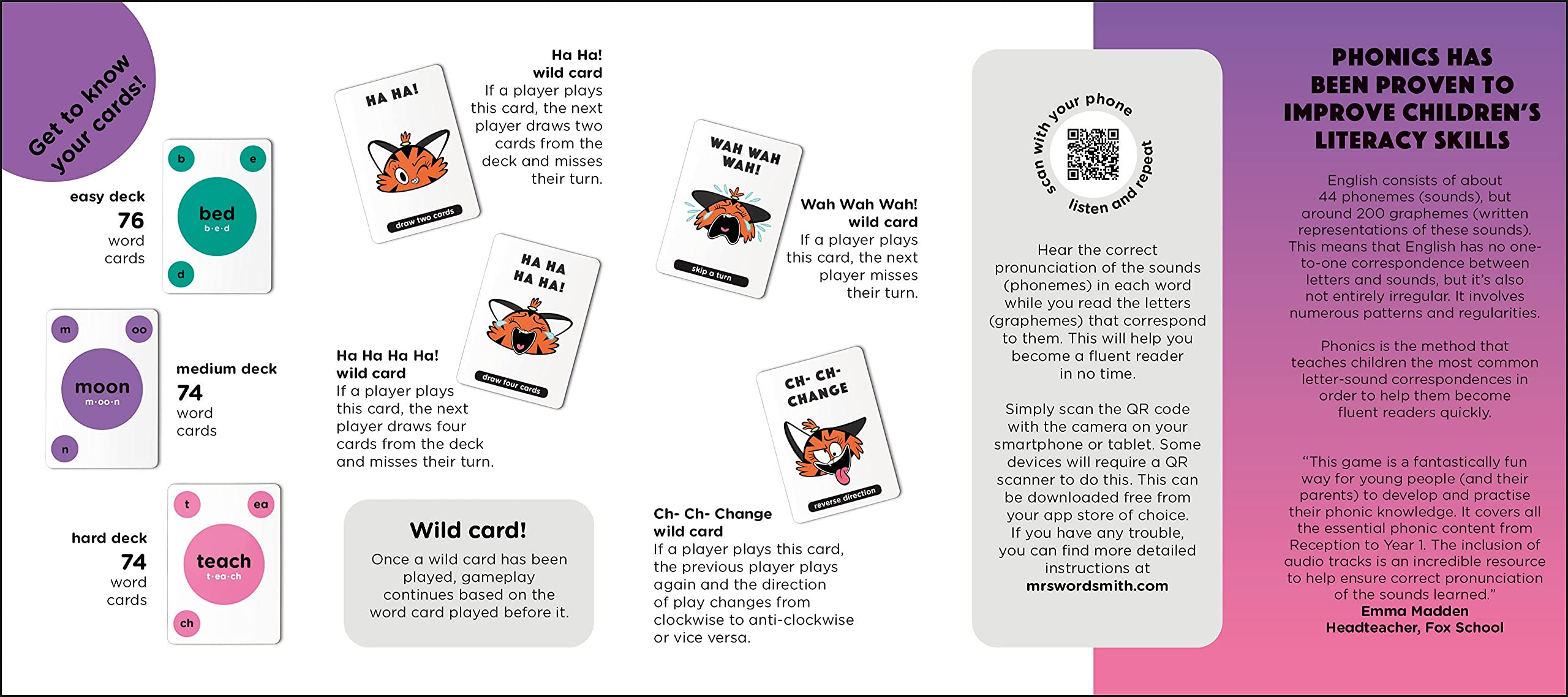 Mrs Wordsmith Phonics Blah Blah Blah Card Game Ages 4 7 Early Years 