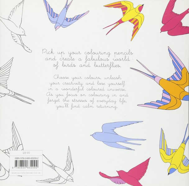 Birds & Butterflies, Colouring for Mindfulness Series by Alice Chadwick ...