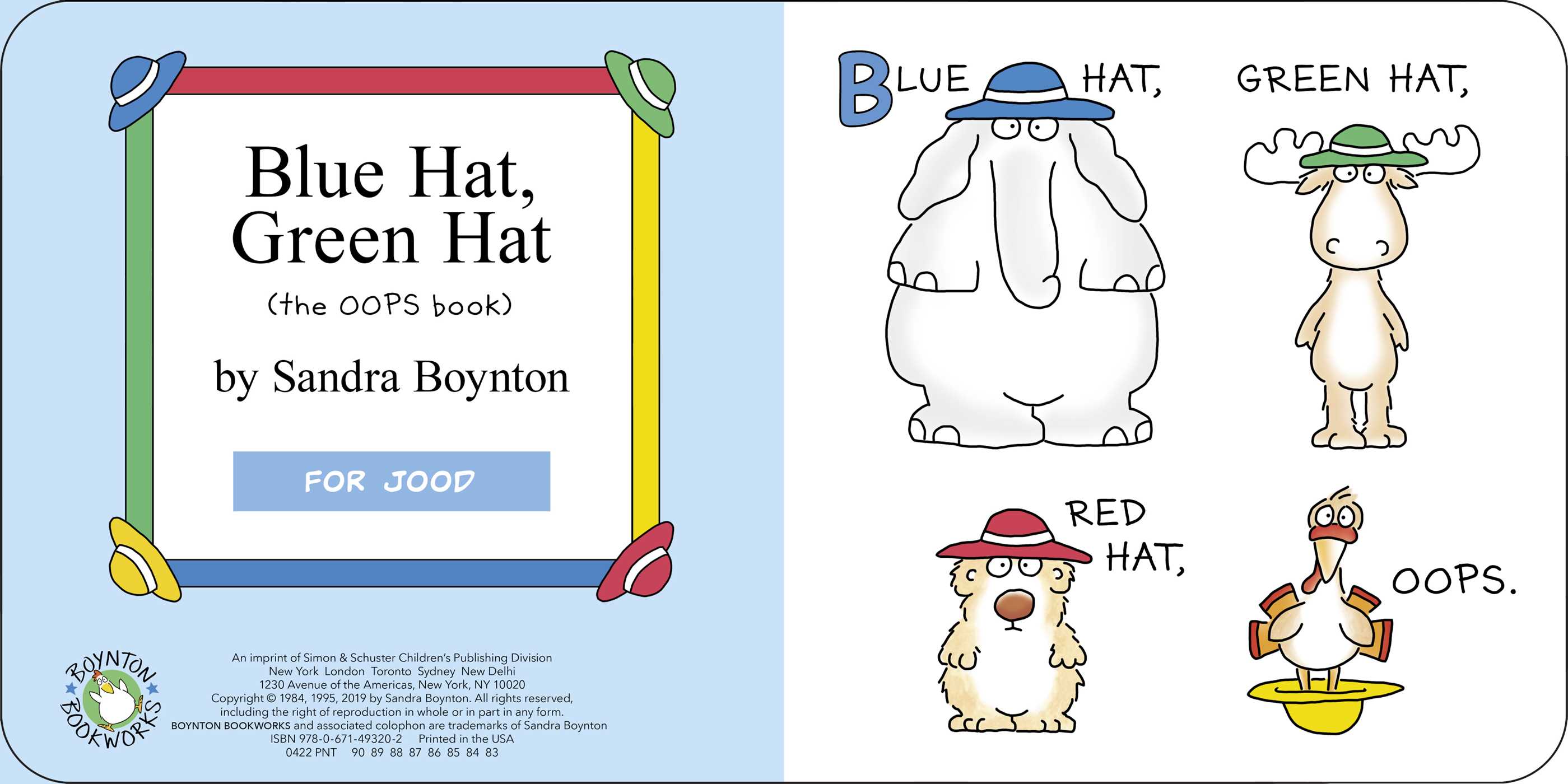 Blue Hat, Green Hat, Boynton Board Books by Sandra Boynton ...