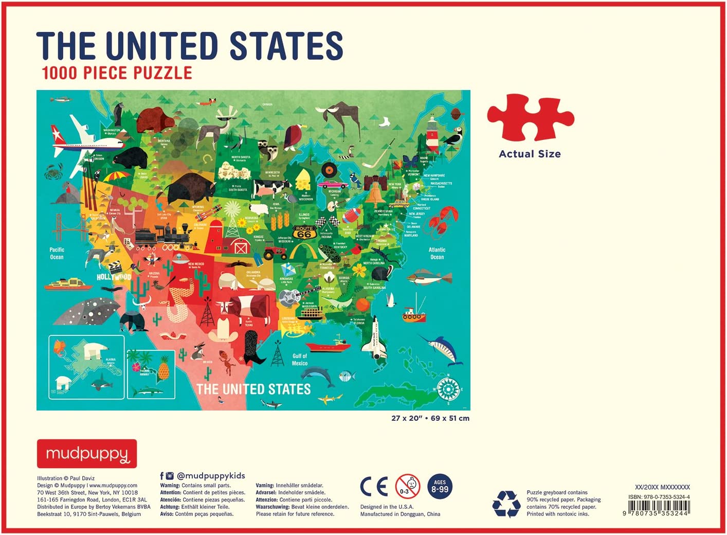 The United States Map - Family Puzzle, 1000-Piece Jigsaw Puzzle by ...