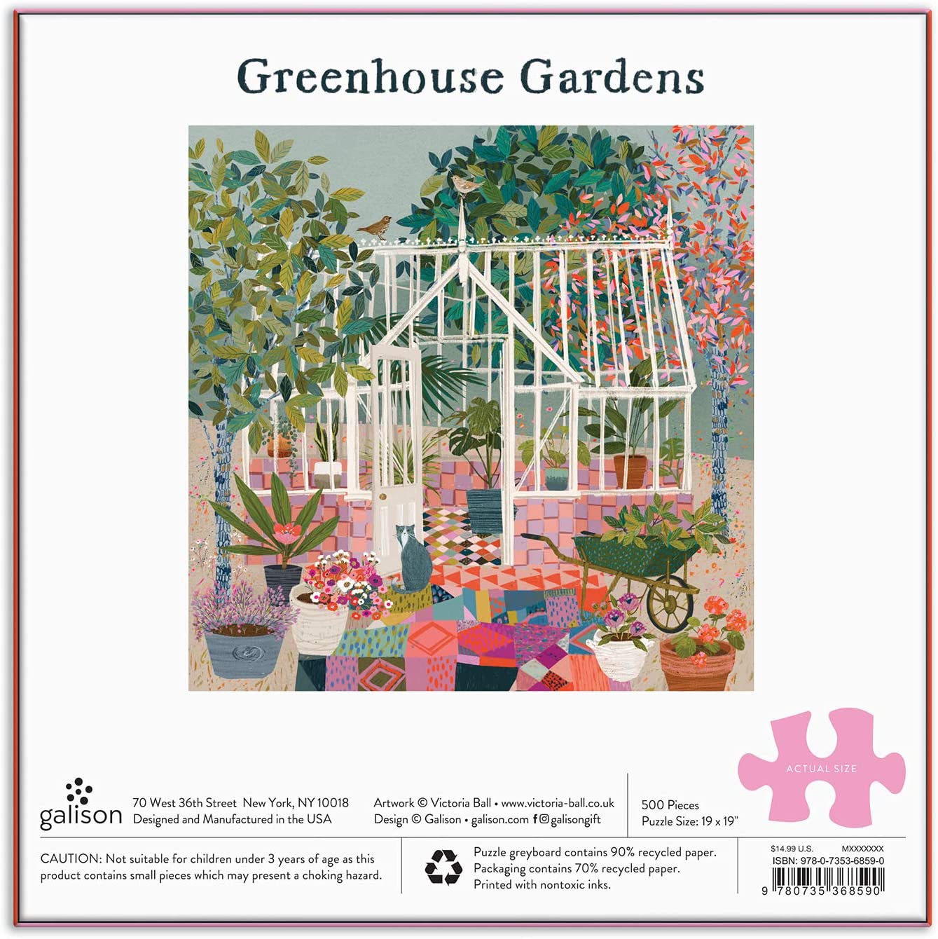Greenhouse Gardens - Puzzle, 500-Piece Jigsaw Puzzle by Galison ...