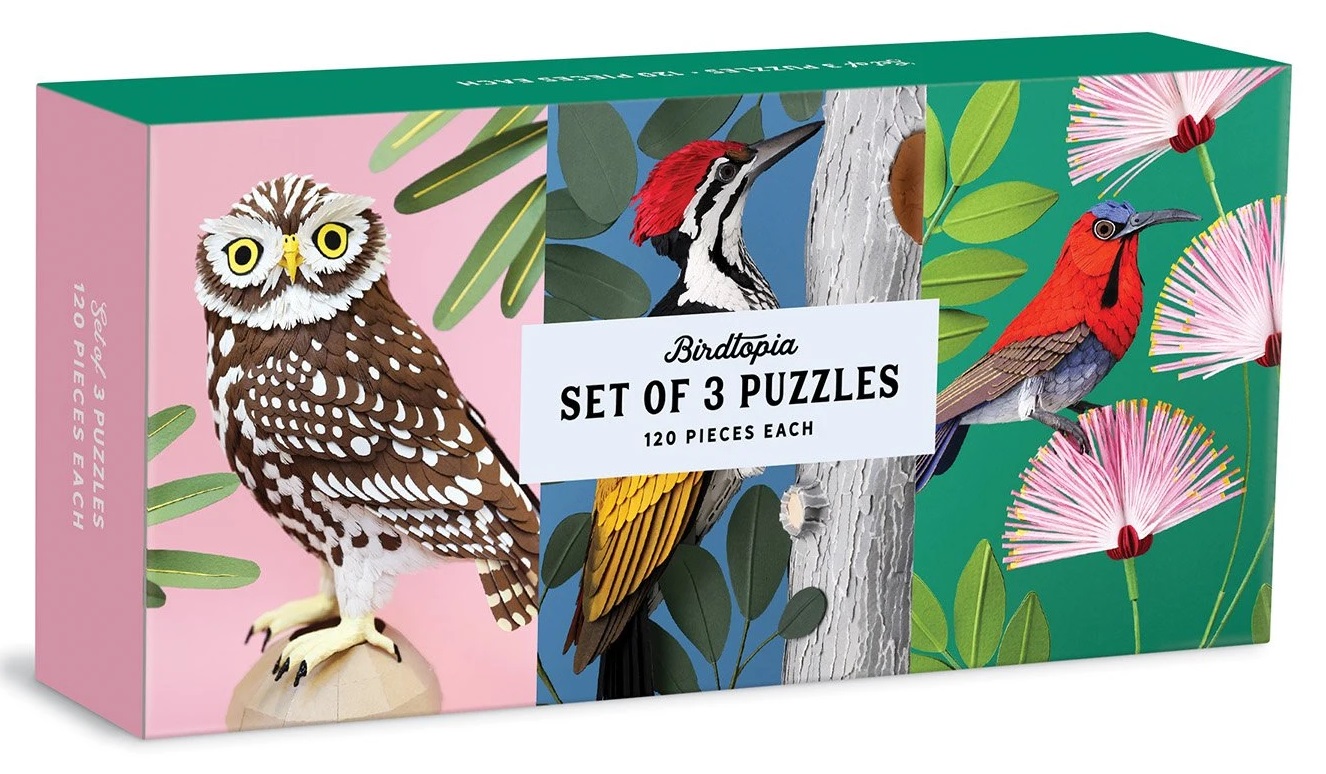 Birdtopia - Puzzle Set by Galison | 3 x 120-Piece Jigsaw Puzzles ...