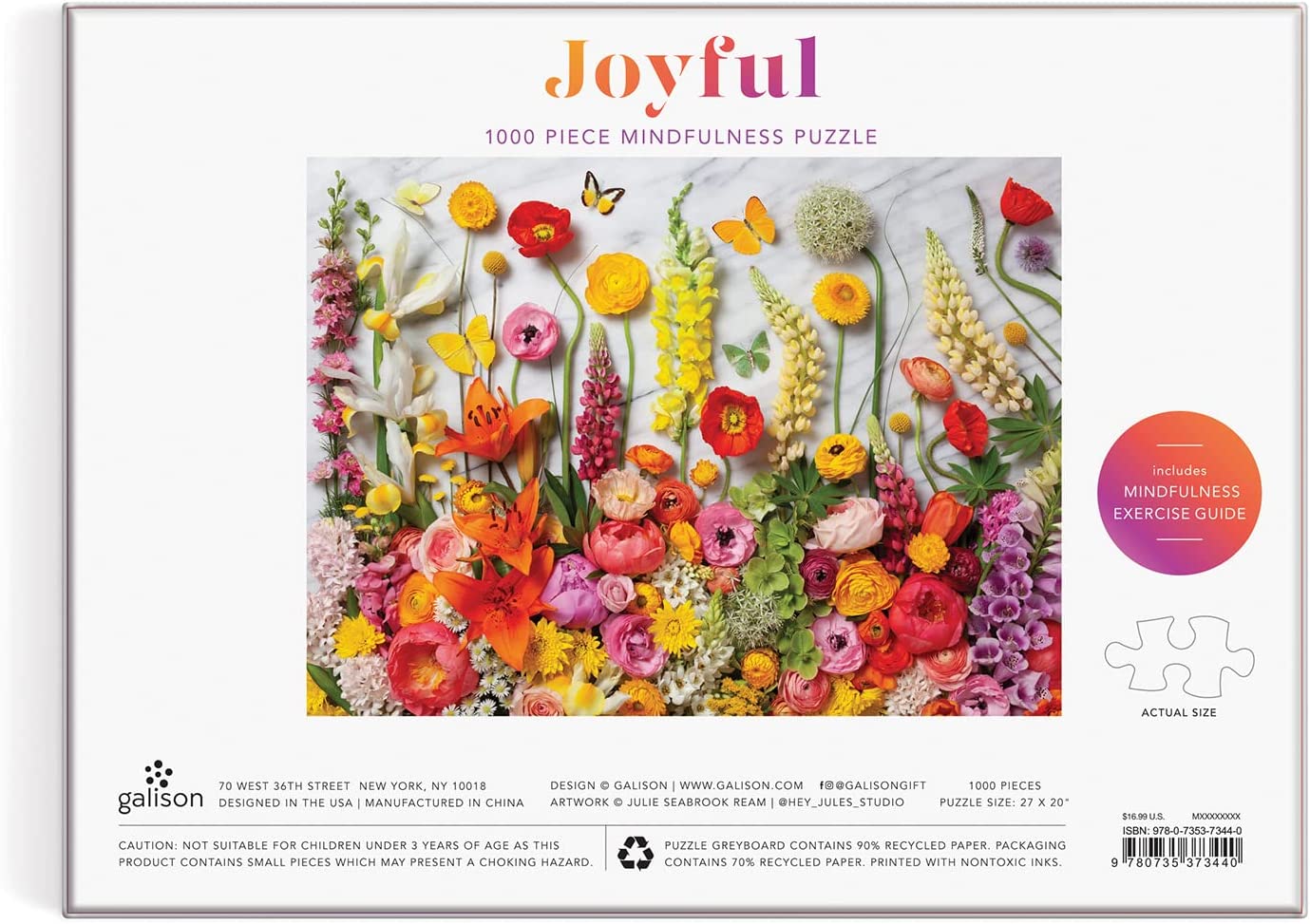 Joyful - Puzzle, 1000-Piece Jigsaw Puzzle by Galison | 9780735373440 ...