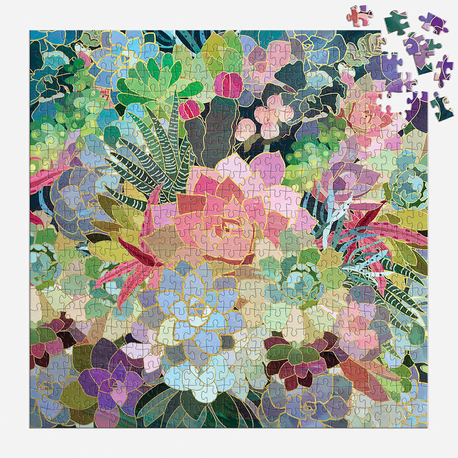 Succulent Mosaic - Foil Puzzle, 500-Piece Jigsaw Puzzle by Galison ...