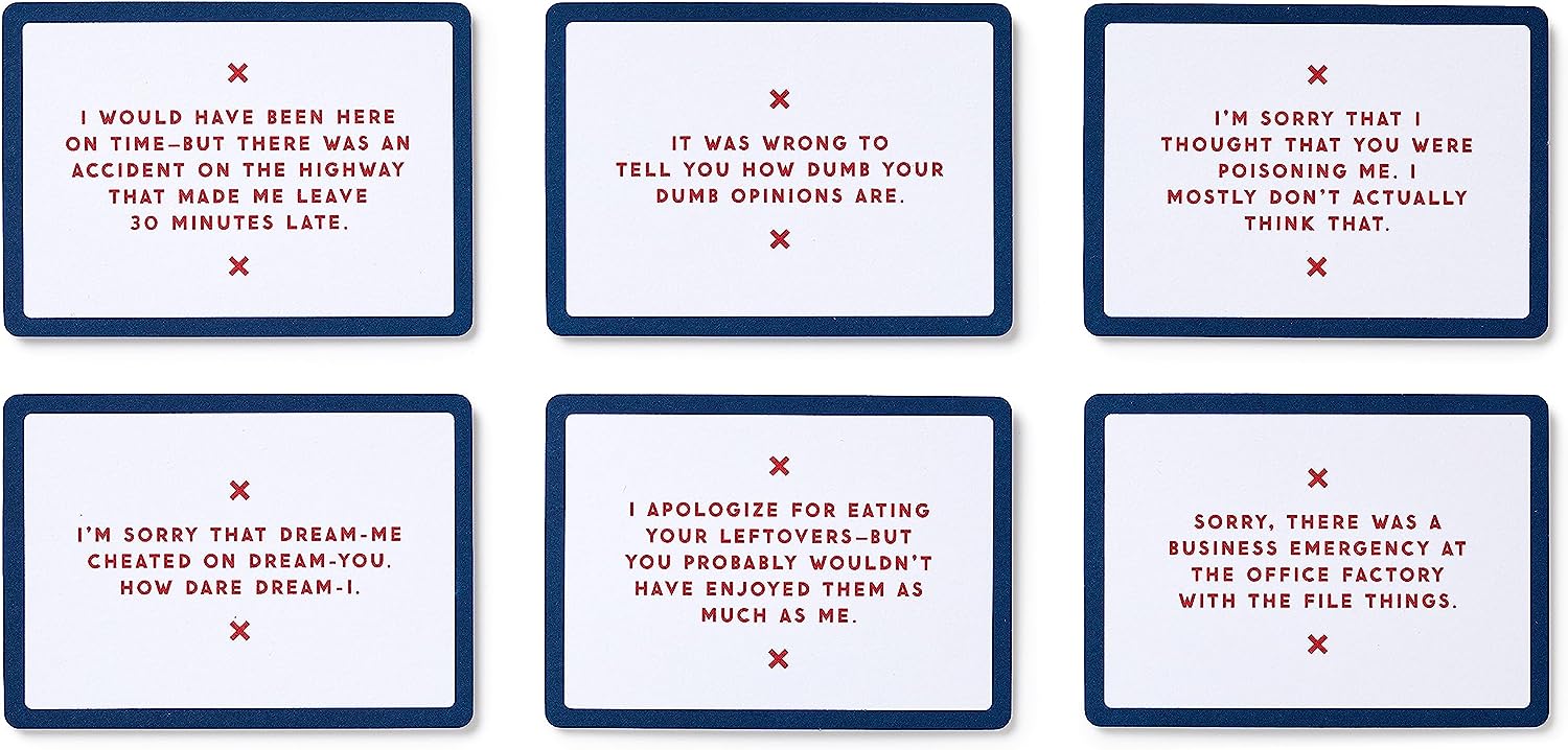 Oddly Specific Apologies, 100 Double Sided Cards Featuring Unique ...