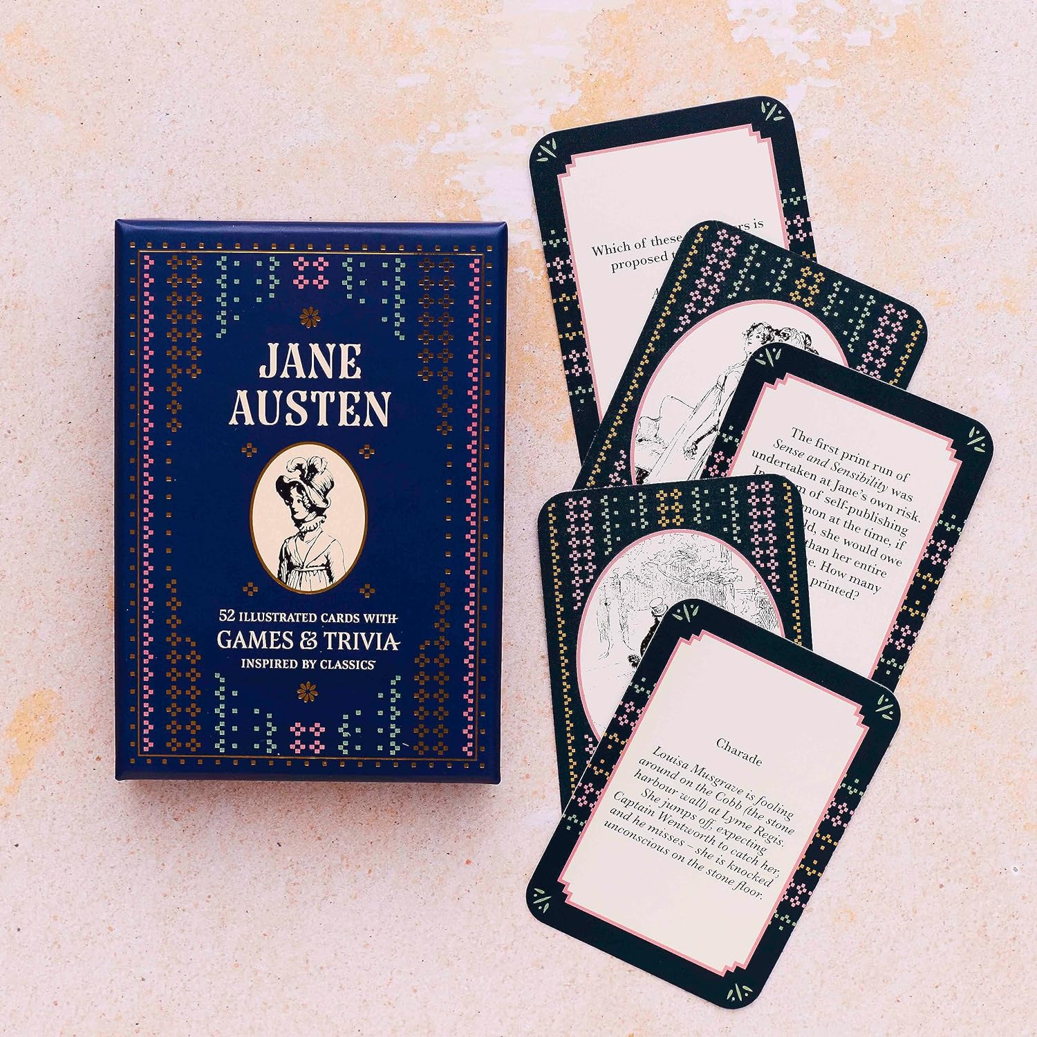 Jane Austen - A Card and Trivia Game by Pyramid | 52 illustrated cards ...