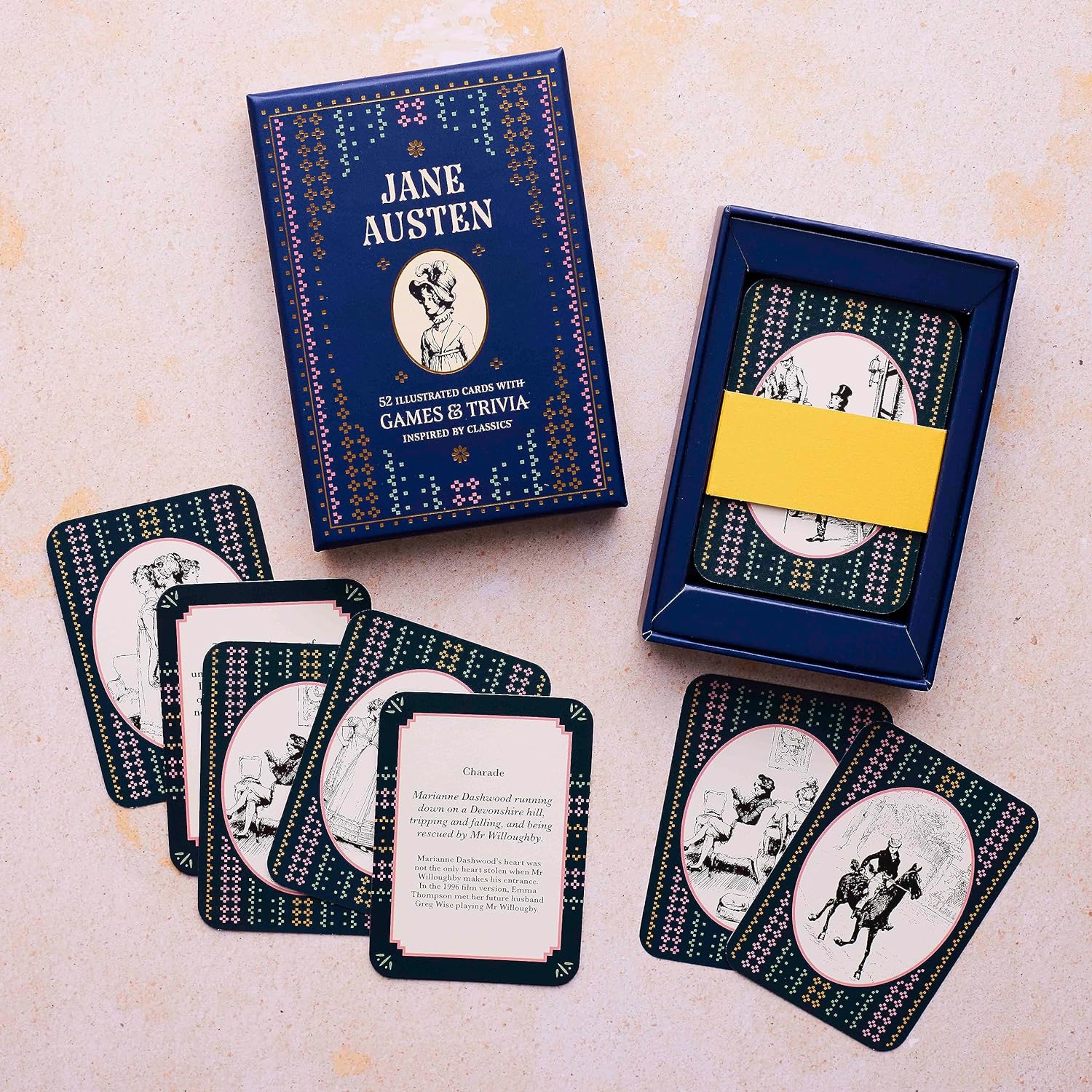 Jane Austen - A Card and Trivia Game by Pyramid | 52 illustrated cards ...
