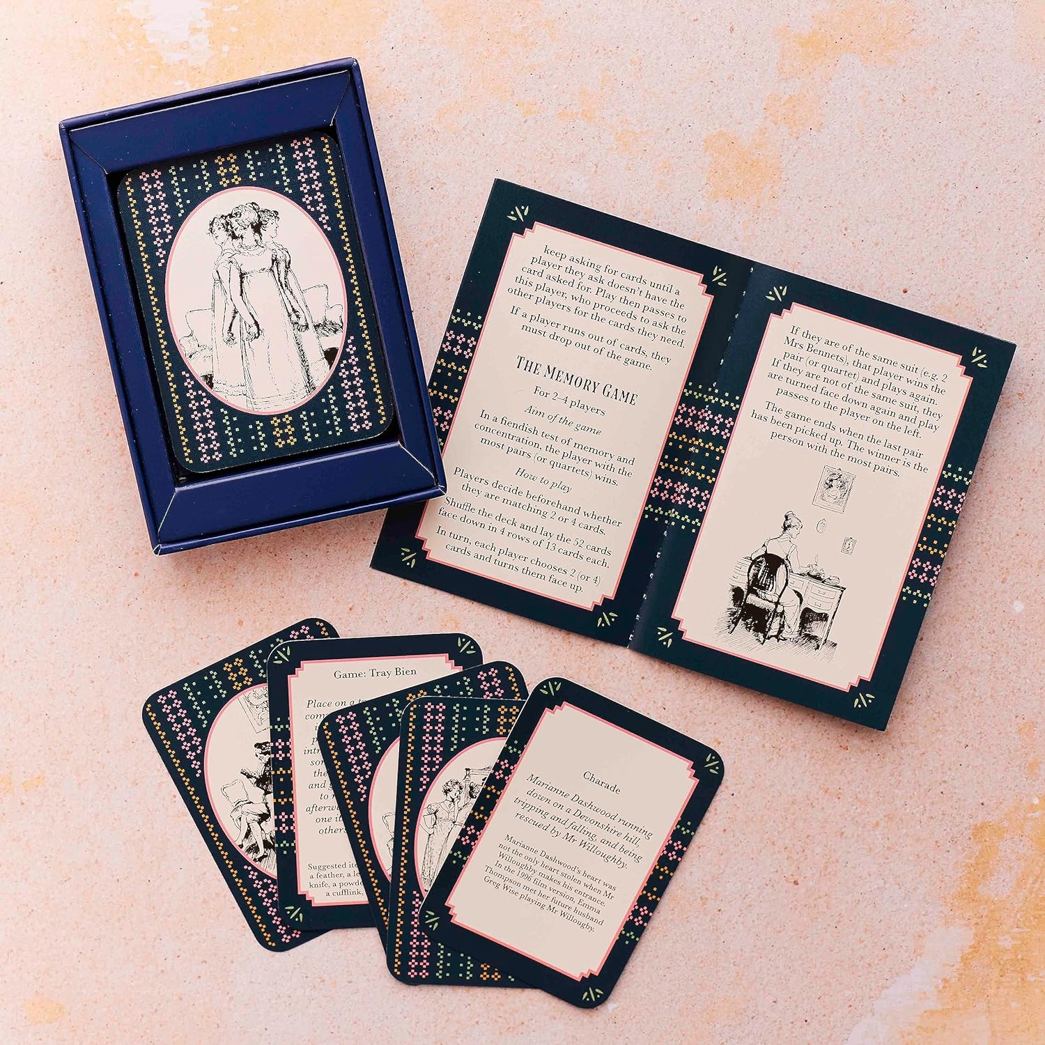 Jane Austen - A Card and Trivia Game by Pyramid | 52 illustrated cards ...