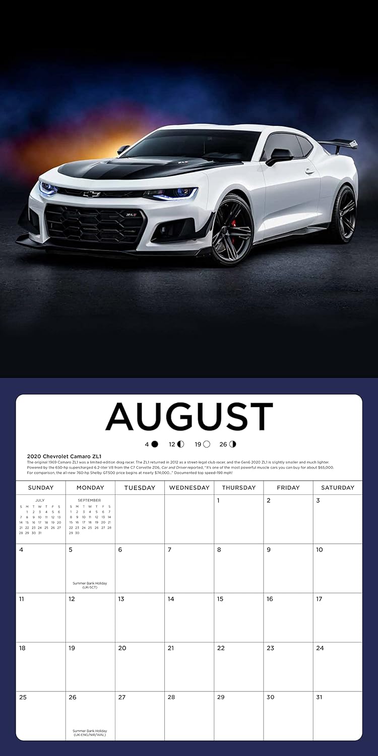 American Muscle Cars - 2024 Wall Calendar (16-Month Calendar ...