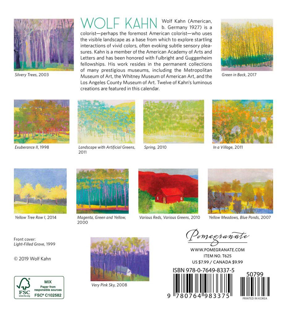 Wolf Kahn - 2020 Mini Wall Calendar by Wolf Kahn | 9780764983375 ...