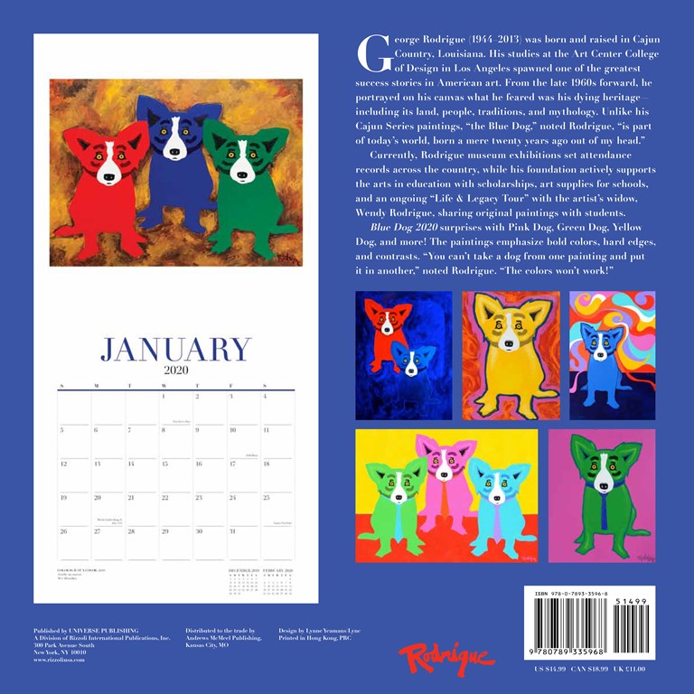 Blue Dog 2020 Calendar by George Rodrigue | 9780789335968 | Booktopia