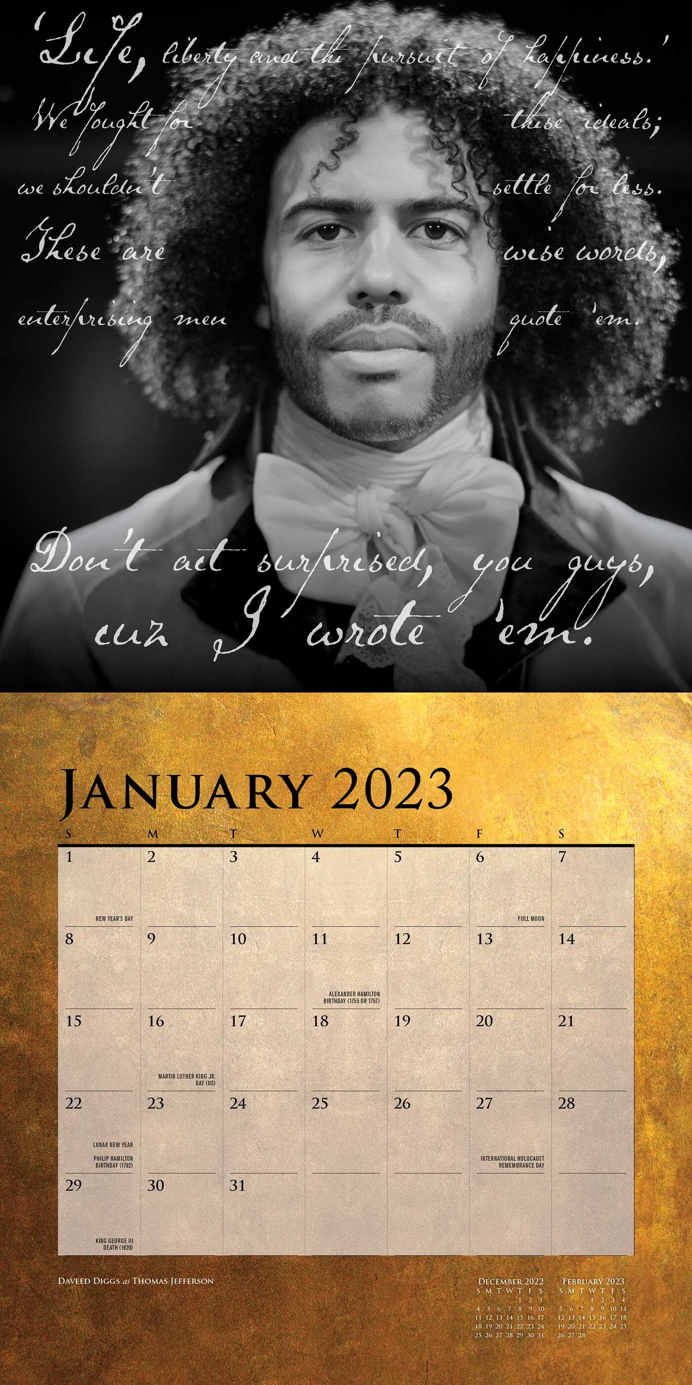 Hamilton - 2023 Wall Calendar, An American Musical by Hamilton Uptown LLC | 9780789342423 ...