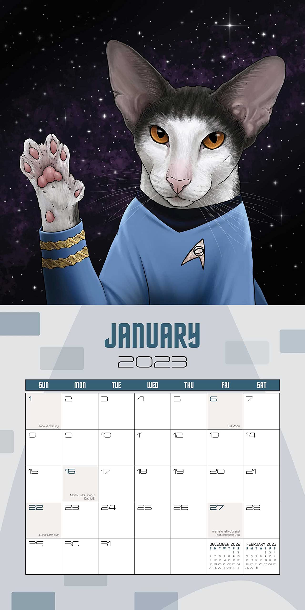 Star Trek: Cats of the U.S.S. Enterprise - 2023 Wall Calendar by Cbs ...