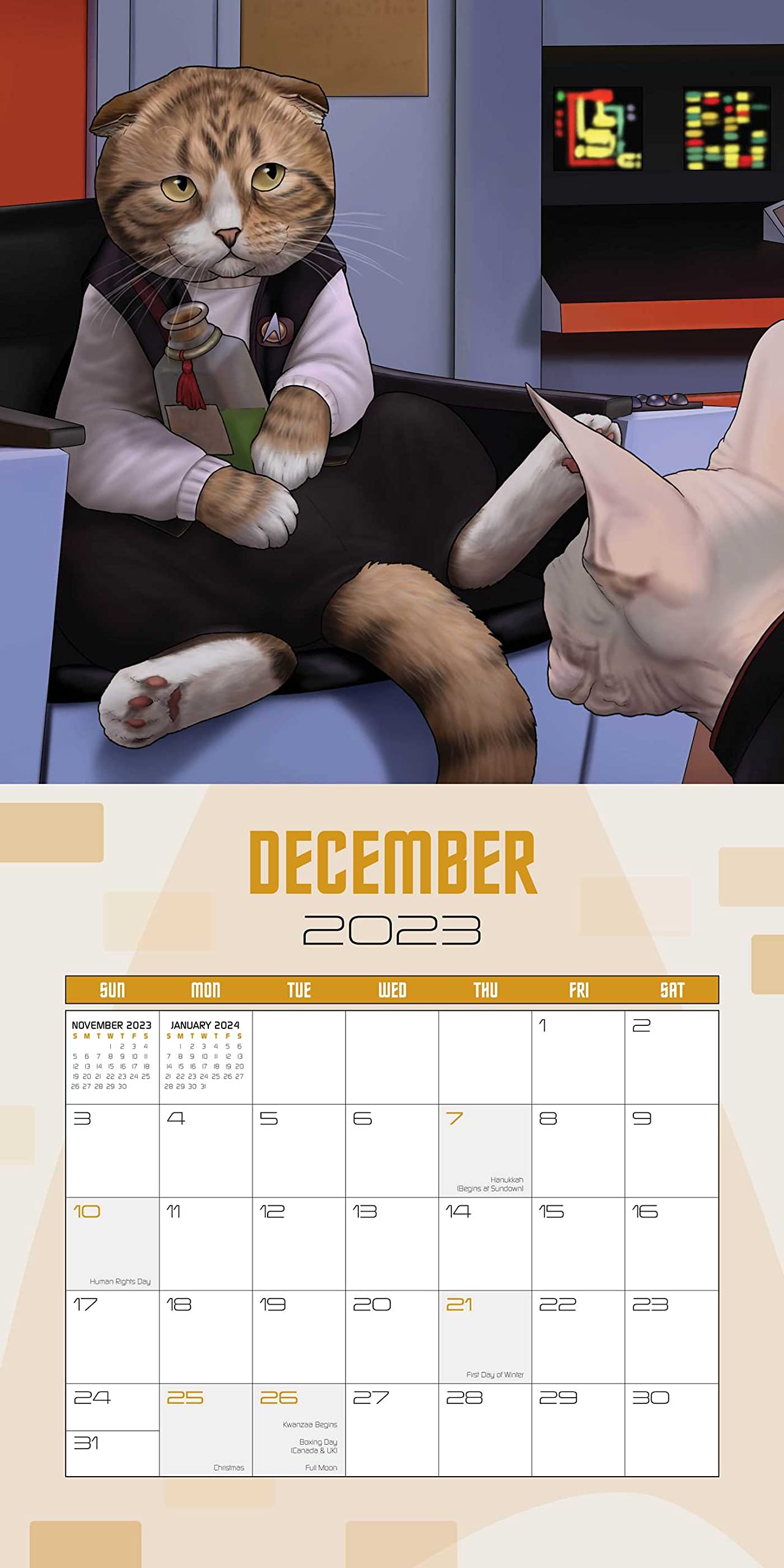 Star Trek: Cats of the U.S.S. Enterprise - 2023 Wall Calendar by Cbs ...